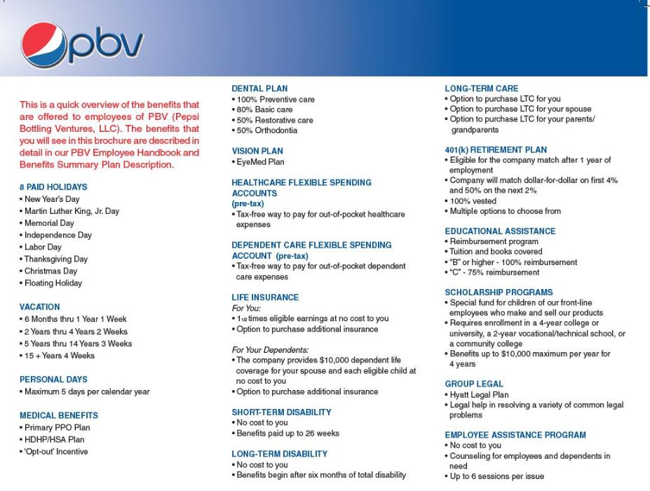 Pepsi Bottling Ventures Mission, Benefits, and Work Culture | Indeed.com