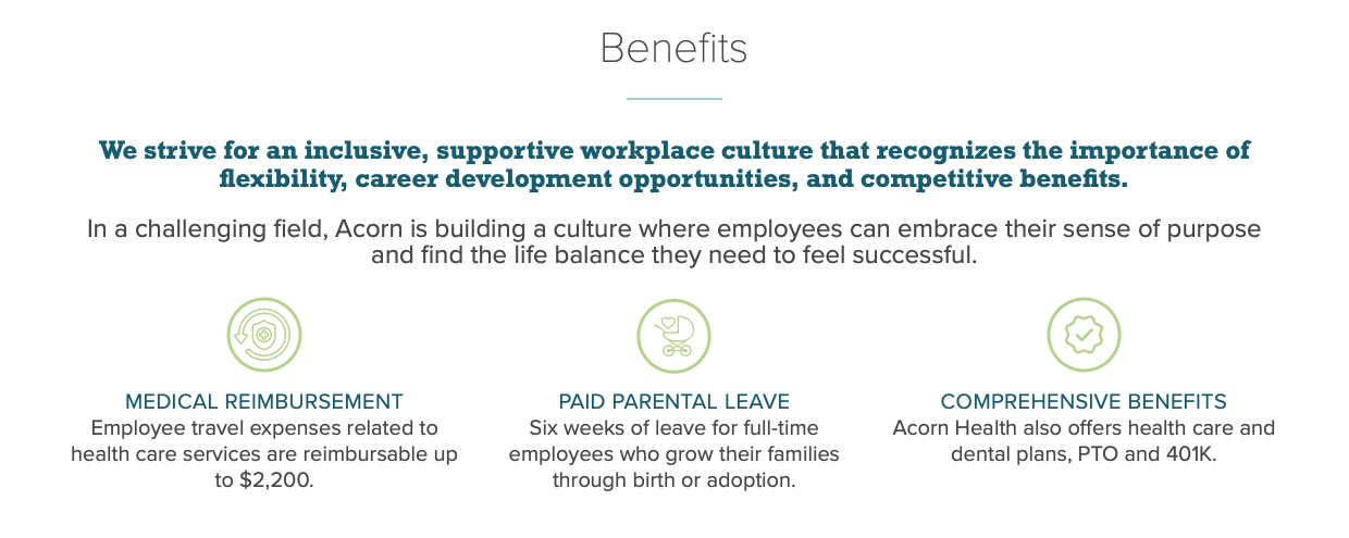 Acorn Health Mission, Benefits, and Work Culture | Indeed.com