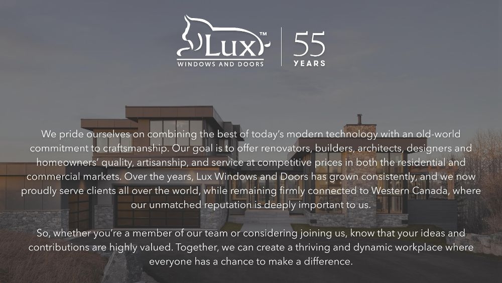 Lux Windows and Doors Mission, Benefits, and Work Culture | Indeed.com