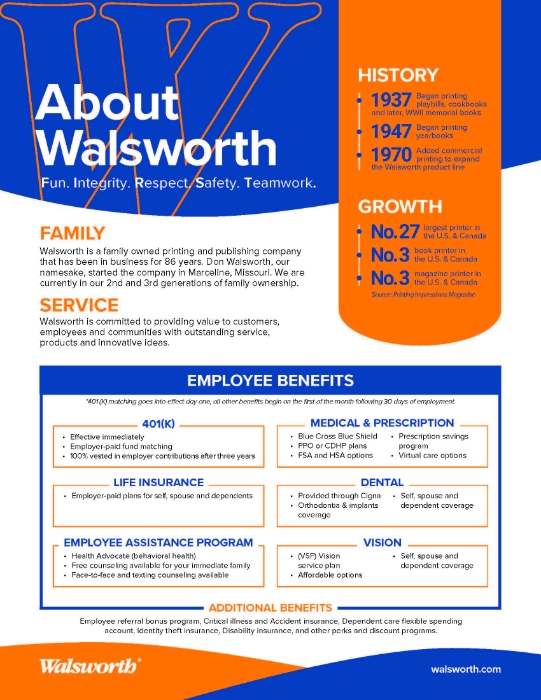 Walsworth Mission, Benefits, and Work Culture | Indeed.com
