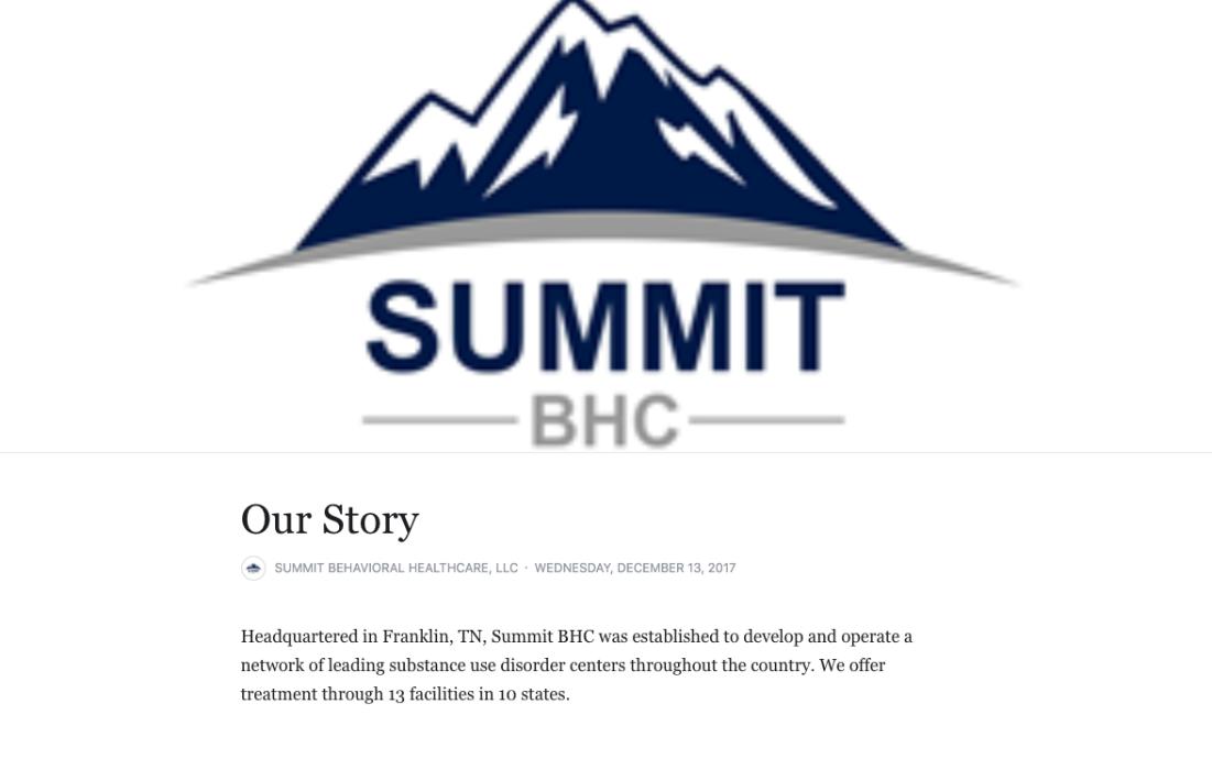 Summit Behavioral Healthcare Mission, Benefits, and Work Culture ...